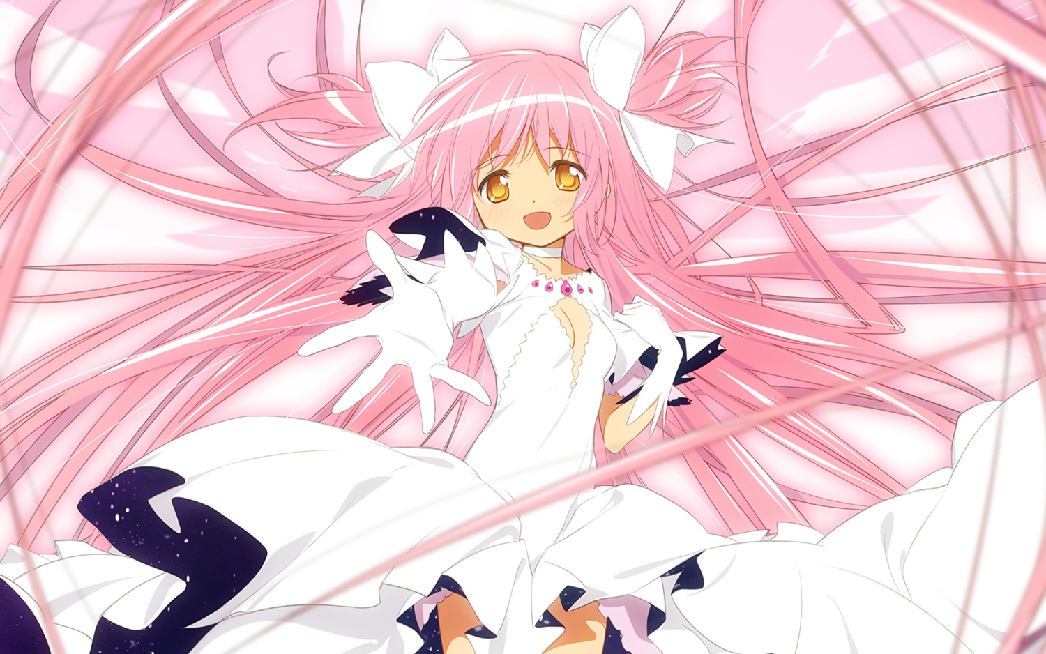 puella magi madoka magica kaname madoka ultimate madoka dress no bra skirt lift tagme wallpaper ...